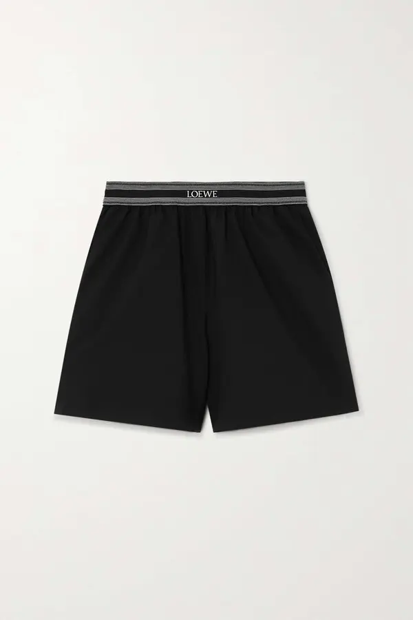 LOEWE Black Wool Tailored Shorts ハーフパンツ Loewe Embroidered Wool Shorts In Black - 50% Off | Editorialist