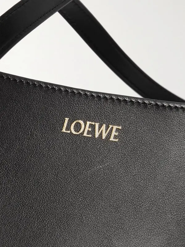 Loewe Puzzle Fold Convertible Medium Leather Tote - Black