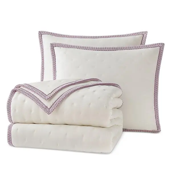 UGG Devon Braid Quilt Set, King - Snow/dusty Orchid