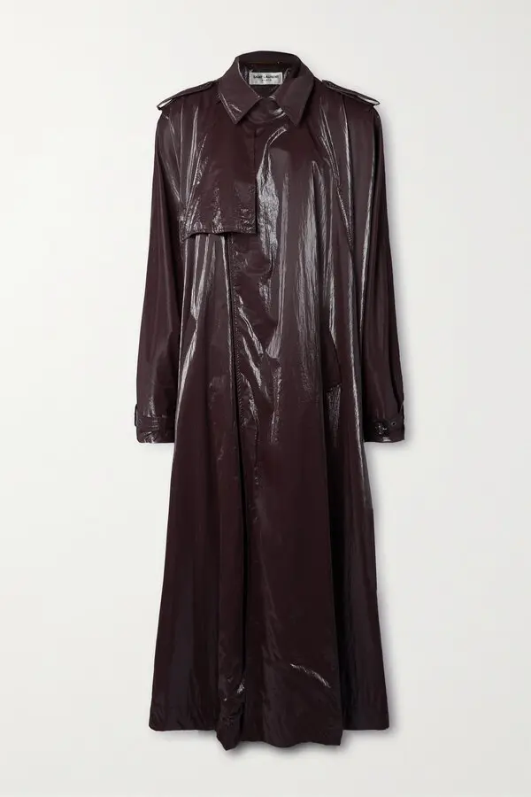 Saint Laurent Oversized Vinyl Trench Coat