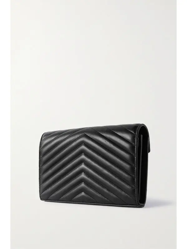 Saint Laurent Cassandre Matelassé Leather Shoulder Bag - Black
