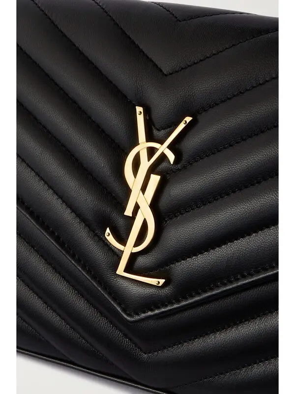 Saint Laurent Cassandre Matelassé Leather Shoulder Bag - Black
