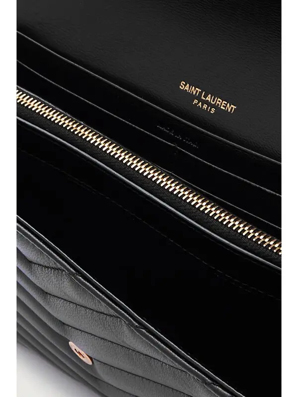 Saint Laurent Cassandre Matelassé Leather Shoulder Bag - Black