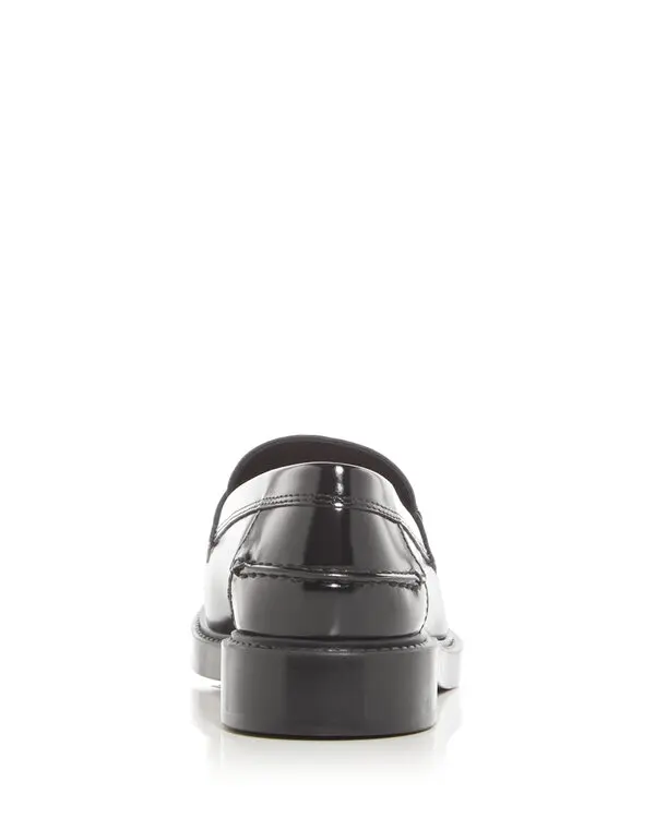 TOD'S T Chain Moc Toe Loafers - Black