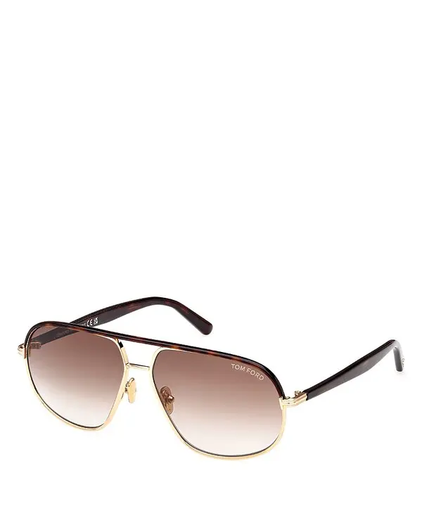TOM FORD Maxwell Pilot Sunglasses - Brown/brown Gradient