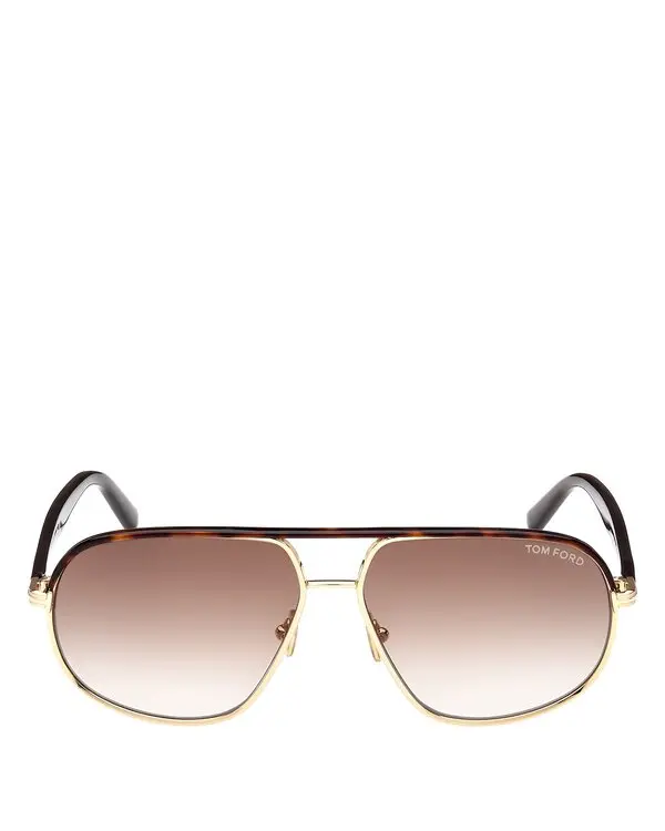 TOM FORD Maxwell Pilot Sunglasses - Brown/brown Gradient