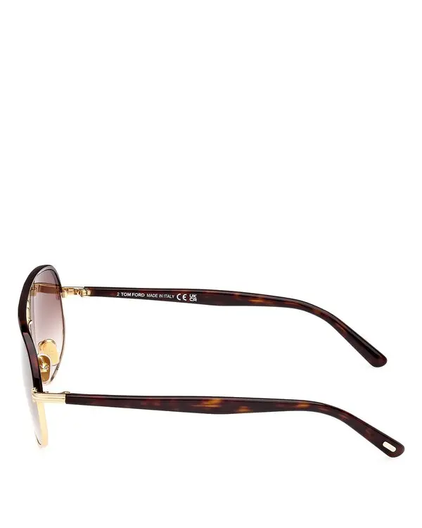 TOM FORD Maxwell Pilot Sunglasses - Brown/brown Gradient