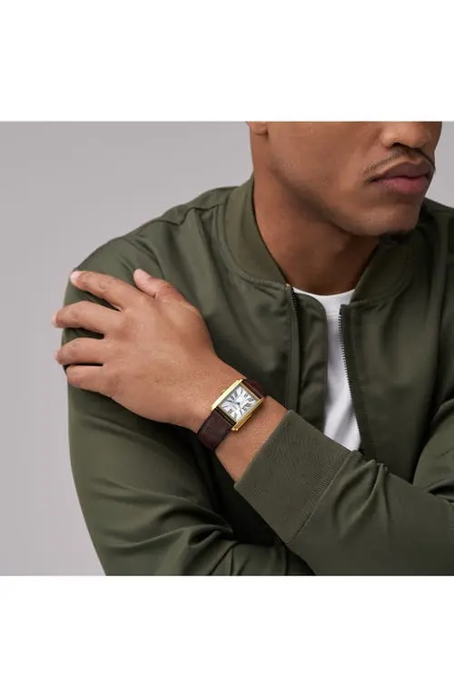 Fossil Carraway Leather Strap Watch - Brown