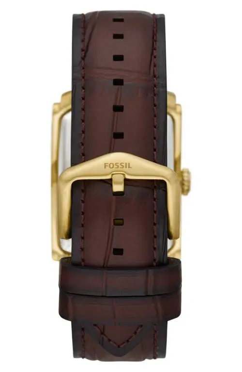Fossil Carraway Leather Strap Watch - Brown