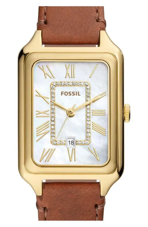 Fossil Raquel Leather Strap Watch - Brown