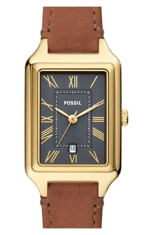 Fossil Raquel Leather Strap Watch - Brown
