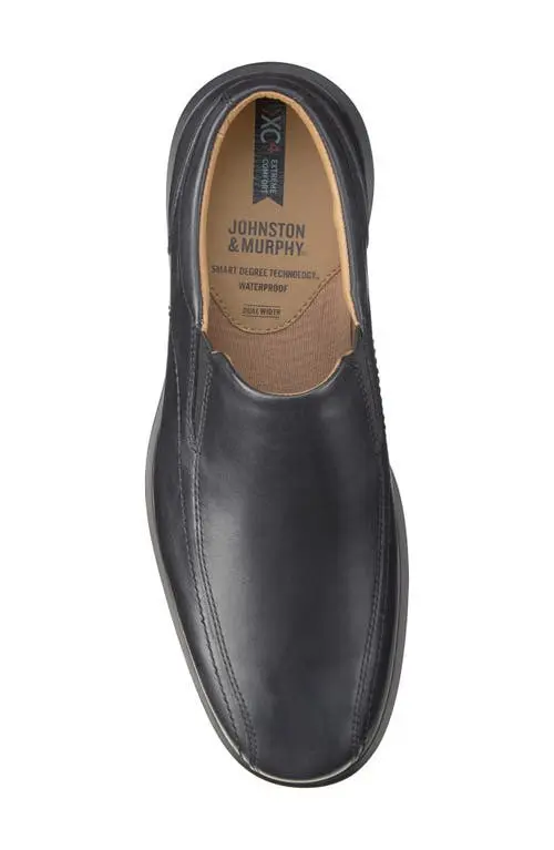 Johnston & Murphy Xc4® Stanton 2.0 Runoff Venetian Loafer - Black Waterproof Full Grain