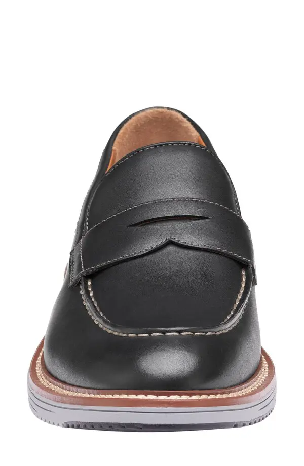 Johnston & Murphy Upton Penny Loafer - Black Full Grain
