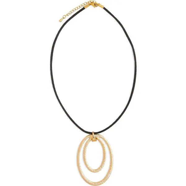 PETIT MOMENTS Hoop Pendant Cord Necklace - Gold