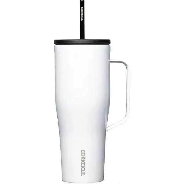 CORKCICLE 30-ounce Insulated Cup With Straw - Gloss White