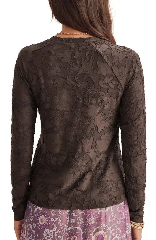 Splendid Cecelia Floral Long Sleeve Top - Java Brown