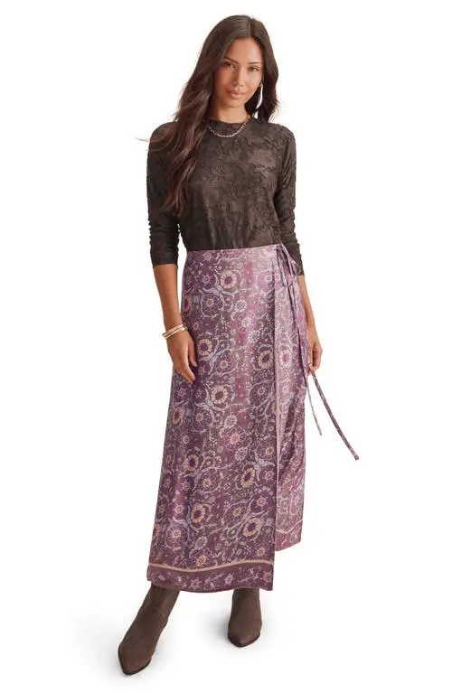 Splendid Cecelia Floral Long Sleeve Top - Java Brown
