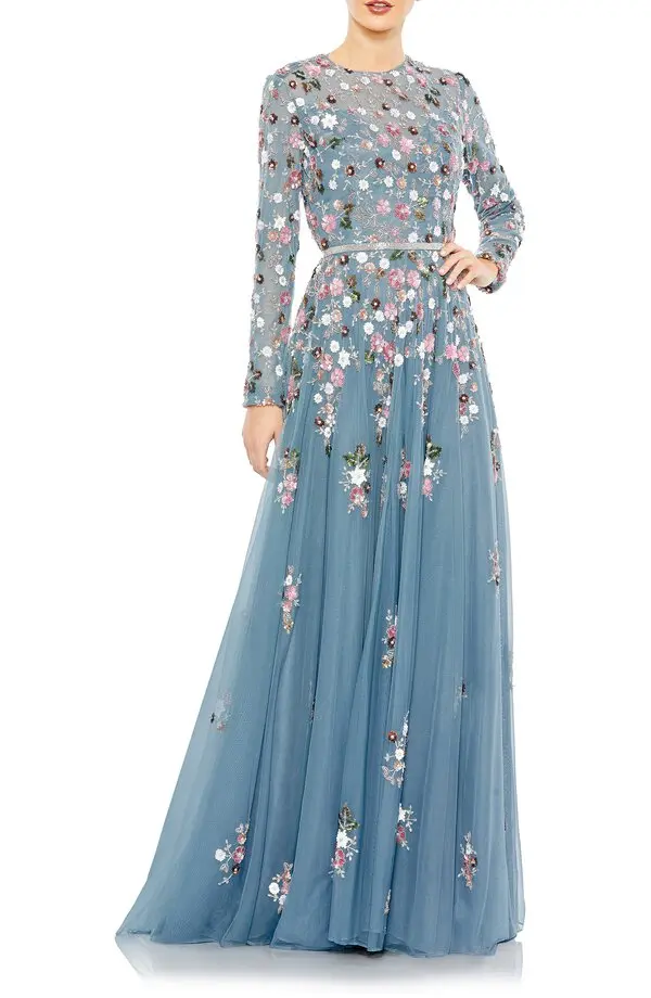 green emerald velvet dress Long Beaded Floral Formal Dress: Mac Duggal 5475 Black Multi / 0