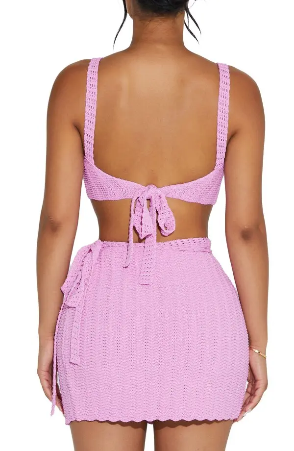 Naked Wardrobe Crochet Wrap Miniskirt
