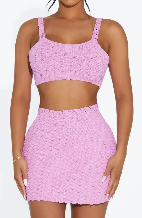 Naked Wardrobe Crochet Wrap Miniskirt
