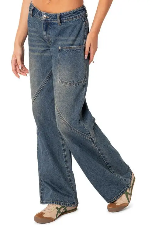 EDIKTED Serena Low Rise Wide Leg Carpenter Jeans