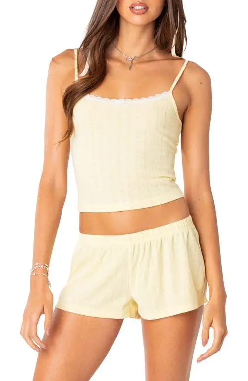 EDIKTED Irene Pointelle Camisole - Yellow