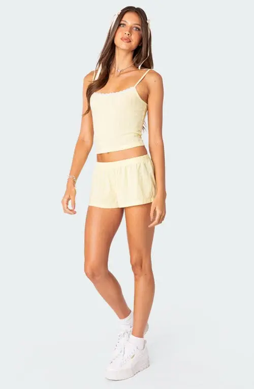 EDIKTED Irene Pointelle Camisole - Yellow