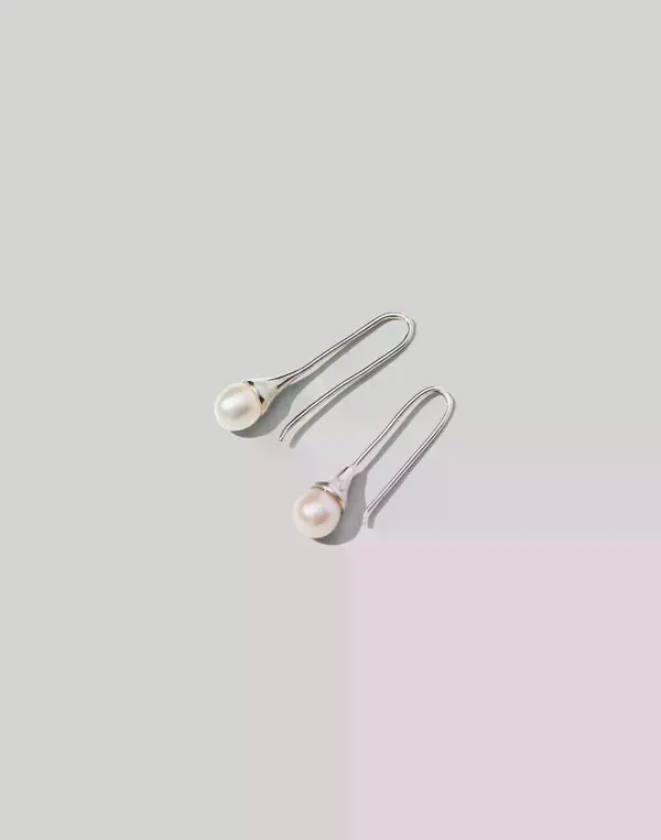 Madewell Maslo Jewelry Collette Long Drop Earrings - Silver