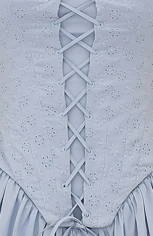 House Of Cb Broderie Anglaise Corset Bodice Minidress