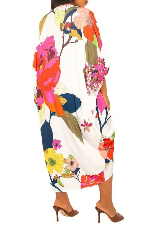 BUXOM COUTURE Printed Cinched Waist Caftan Dress