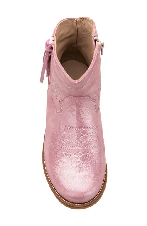 ELEPHANTITO Hannah Leather Cowboy Boots - Metallic Pink