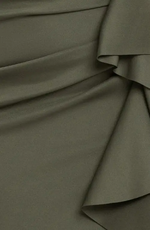 XSCAPE EVENINGS Off-the-shoulder Ruffle Gown - Olive