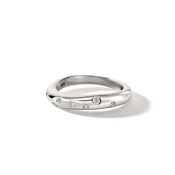 John Hardy Surf Ring With Diamonds - Sterling Silver