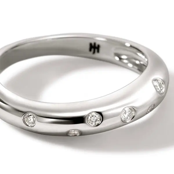 John Hardy Surf Ring With Diamonds - Sterling Silver