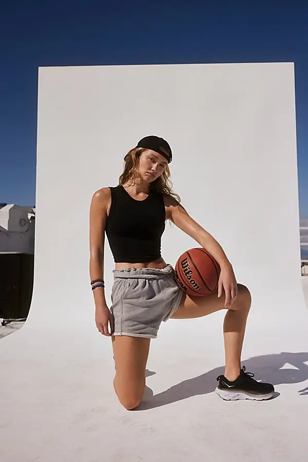 Free People Ribbed Muscle Tank - Black