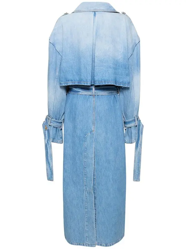 Acne Studios Long Denim Trench Coat W/ Belt
