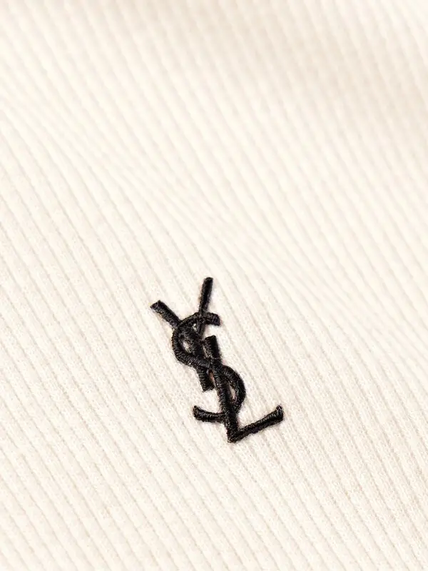 Saint Laurent Slim-fit Logo-embroidered Ribbed Tank Top
