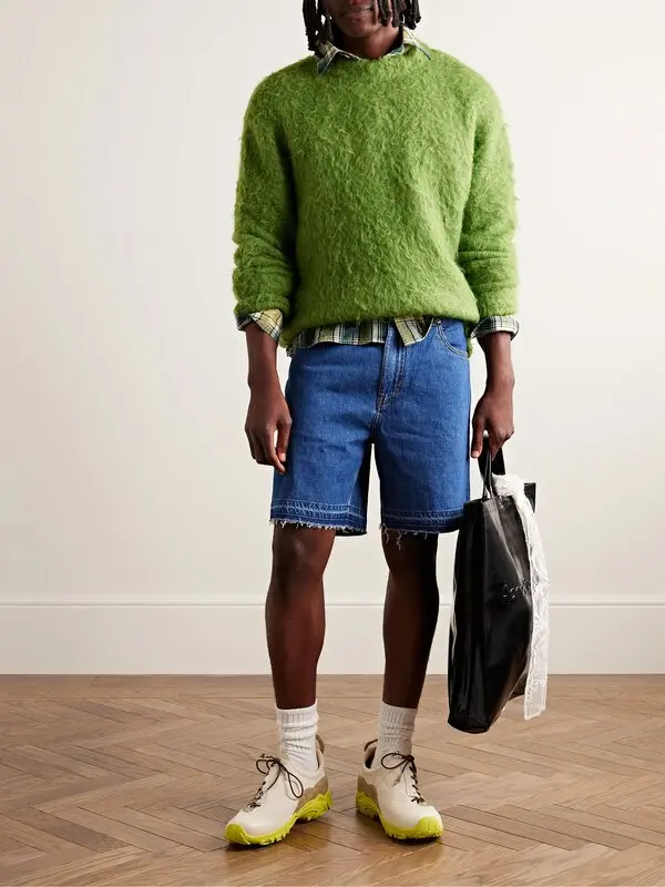 Acne Studios Brushed-Knit Sweater In Green 50% Off Editorialist
