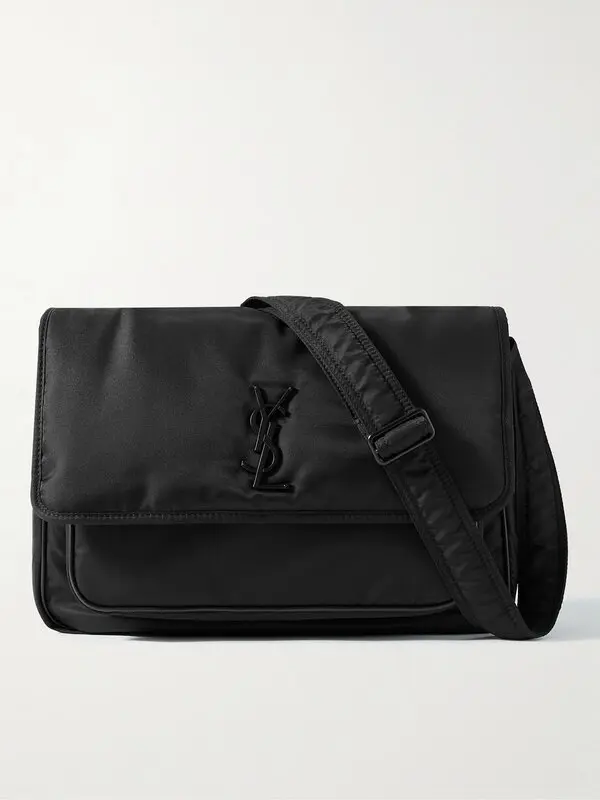 Saint Laurent Niki Leather-trimmed Nylon Messenger Bag - Black