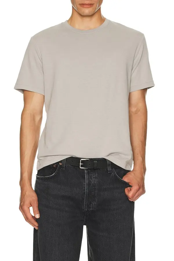 FRAME Duo Fold Tee In Black - Cloud Grey