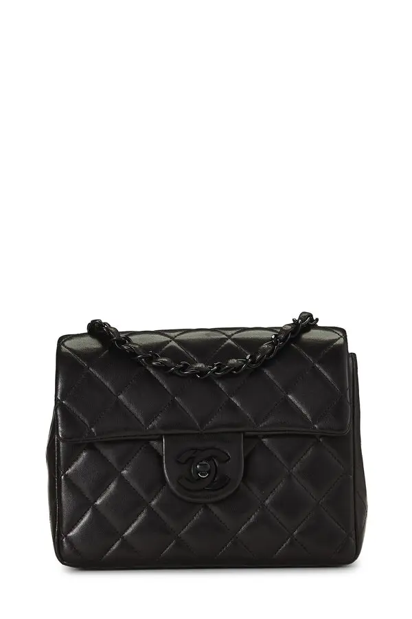 Chanel Quilted Lambskin Half Flap - Black