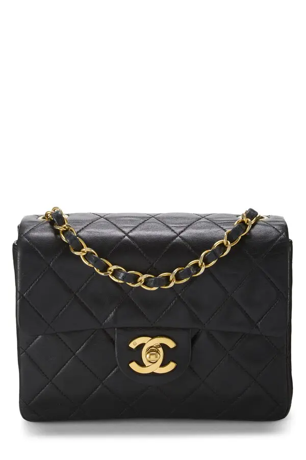 Chanel Quilted Lambskin Half Flap - Black
