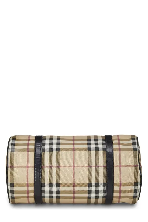 Burberry Vintage Check Coated Canvas Barrel Bag