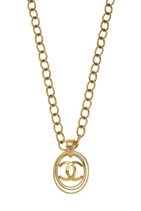 Chanel Cc' Ring Chain Necklace