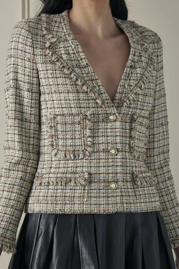 Chanel Raw-hem Tweed Jacket