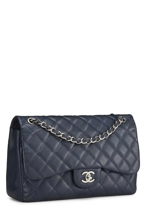 Chanel Quilted Caviar Classic Double Flap Shoulder Bag