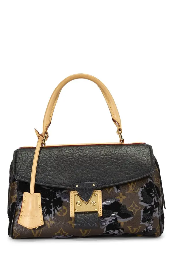 LOUIS VUITTON Monogram Fleur De Jais Carrousel Bag - Brown