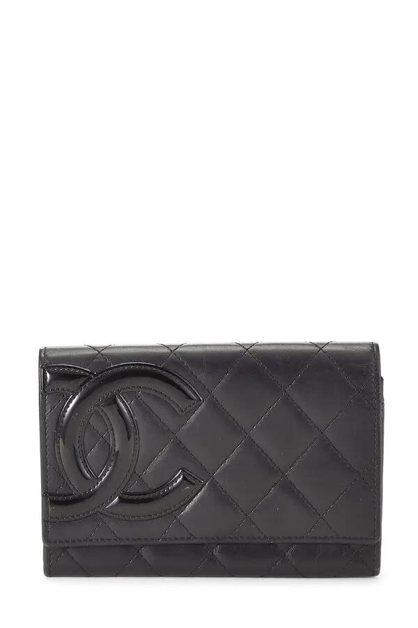 Chanel Quilted Calfskin Cambon Wallet - Black