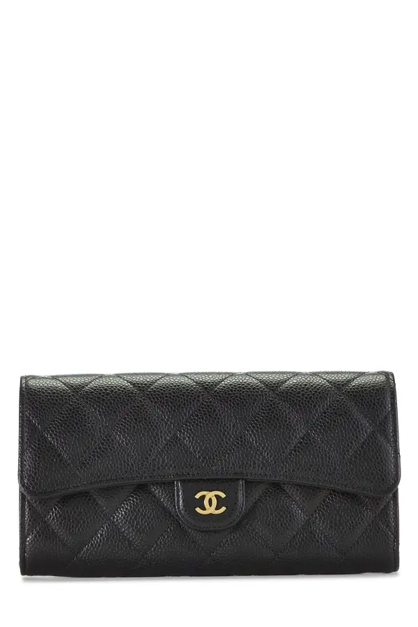 Chanel Caviar Classic Flap Wallet - Black