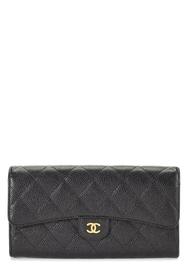 Chanel Caviar Classic Flap Wallet - Black